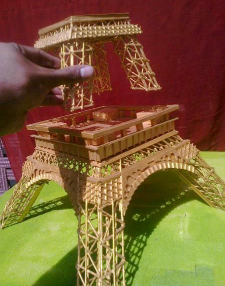 DIY Eiffel Tower Using Coconut Sticks By Md Umer - Life Chilli